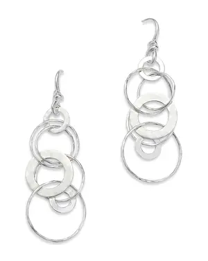 Ippolita Sterling Hammered Jet Set Hoop Earrings - Silver