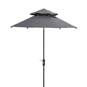 SAFAVIEH Athens 9 Ft Tabletop Umbrella - Navy/white
