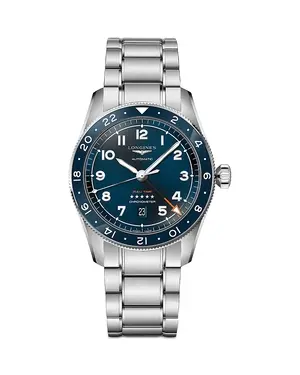 LONGINES Spirit Zulu Time Gmt Chronometer 42mm Watch - Blue/silver
