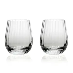 WILLIAM YEOWARD CRYSTAL American Bar Corinne Barrel Tumbler, Set Of 2 - Clear