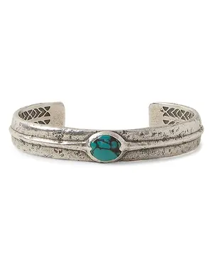 John Varvatos Sterling Silver Turquoise Cuff Bracelet - Blue/silver