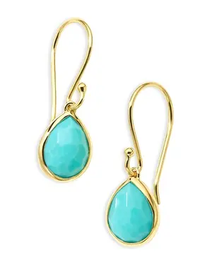 Ippolita 18k Yellow Gold Rock Candy Teardrop Earrings - Turquoise/gold