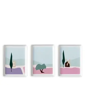 DEGRENNE PARIS Destination Sud Rectangular Trays, Set Of 3 - Multi