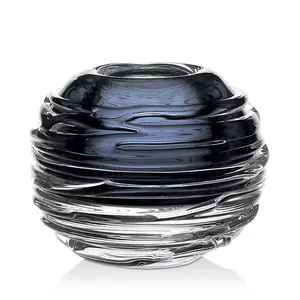 WILLIAM YEOWARD CRYSTAL Miranda Globe Vase 3 - Steel Blue