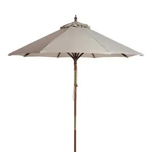 SAFAVIEH Bethany 9 Ft Wooden Umbrella - Beige