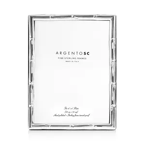 ARGENTO SC Bamboo Sterling Frame, 4 X 6 - Silver