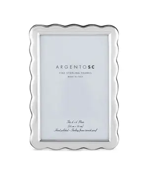 ARGENTO SC Scalloped Sterling Picture Frame, 4 X 6