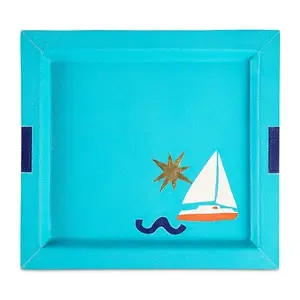 Jonathan Adler Playa Leather Tray - Blue