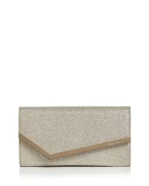 JIMMY CHOO Emmie Small Asymmetrical Clutch - Platinum Ice/gold