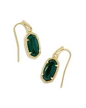 Kendra Scott Lee Agate Drop Earrings - Gold/green Malachite