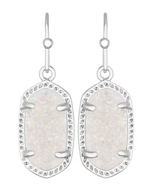 Kendra Scott Kendra Scott Lee Agate Drop Earrings Silver/iridescent Drusy