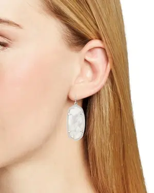 Kendra Scott Elle Drop Earrings - Silver/white