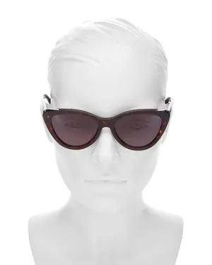 Fendi Lettering Cat Eye Sunglasses, 55mm - Havana/smoke