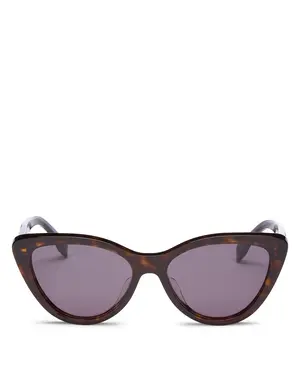Fendi Lettering Cat Eye Sunglasses, 55mm - Havana/smoke