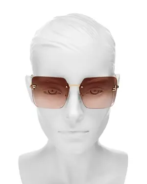 Fendi Rimless Square Sunglasses - Gold/red Gradient