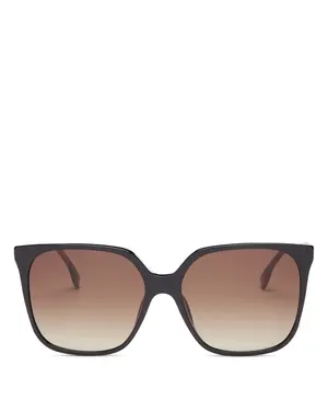 Fendi Square Sunglasses, 59mm - Black/brown Gradient