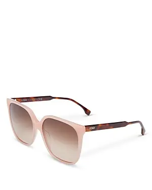 Fendi Square Sunglasses, 59mm Pink/brown Gradient