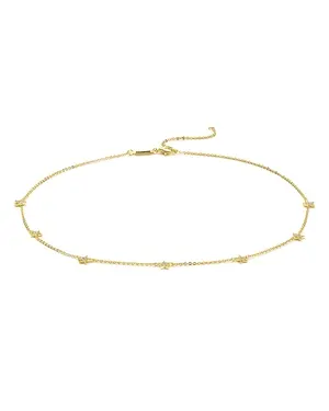 Argento Vivo Pave Star Choker Necklace - Gold