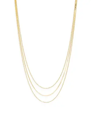 Argento Vivo Ball & Herringbone Chain Layered Necklace - Gold