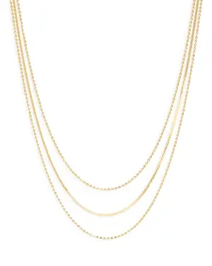 Argento Vivo Ball & Herringbone Chain Layered Necklace