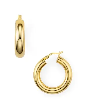 Argento Vivo Tube Hoop Earrings - Gold