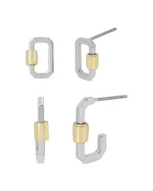 ALLSAINTS Carabiner Earring Set - Silver/gold