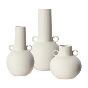 SURYA Acanceh Vase, Set Of 3 - White
