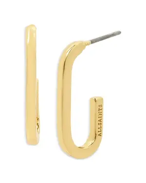 ALLSAINTS Small Open Oval Hoop Earrings - Gold
