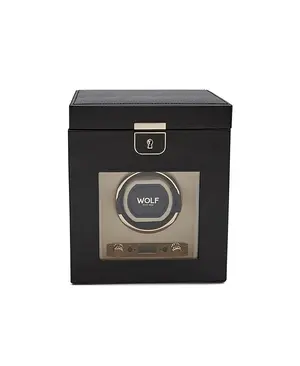 Wolf Palermo Single Watch Winder With Jewelry Storage - Black Anthracite