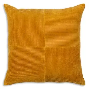 Livabliss Corduroy Quarters Decorative Pillow, 20l X 20w Mustard