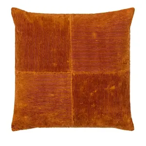 Livabliss Corduroy Quarters Decorative Pillow, 20l X 20w Rust