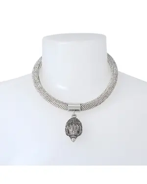 Kurt Geiger Shimmer Mesh Eagle Collar Necklace