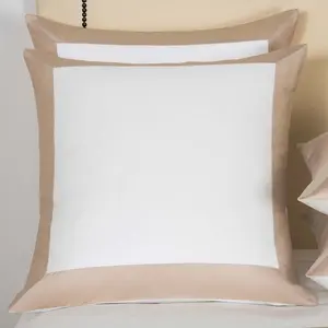 Frette Bold Euro Sham - Milk/savage Beige
