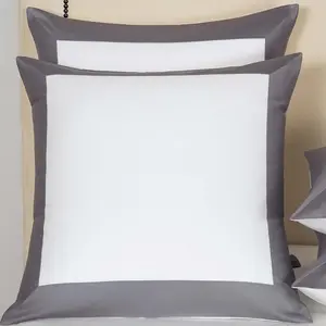 Frette Bold Euro Sham - Milk/slate Gray