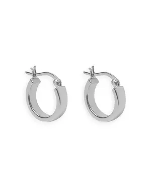 Argento Vivo Squared Thick Huggie Hoop Earrings - Silver