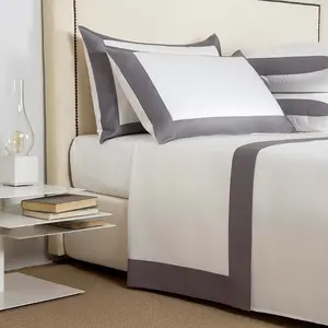 Frette Bold Sheet Set, Cal King Milk/slate Gray