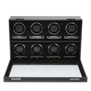 Wolf British Racing 8 Piece Watch Winder - Black