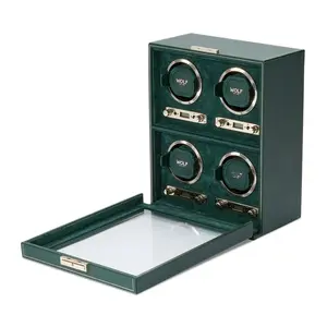 Wolf British Racing 4 Piece Watch Winder - Green