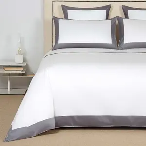 Frette Bold Duvet Cover, King Milk/slate Gray