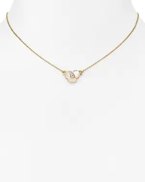 Kate Spade New York Mini Floral Pendant Necklace, 14 - White/gold
