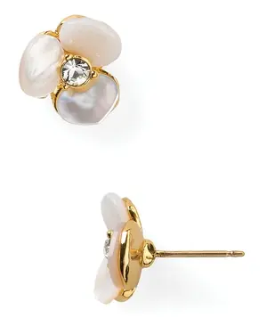 Kate Spade New York Pansy Stud Earrings - Cream/clear