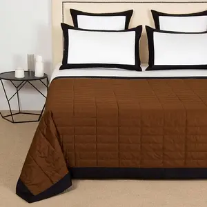 Frette Rectangular Quilt, King Chestnut/black