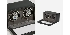 Wolf Cub Double Watch Winder With Cover - Black