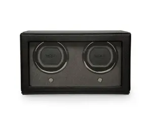 Wolf Cub Double Watch Winder With Cover - Black