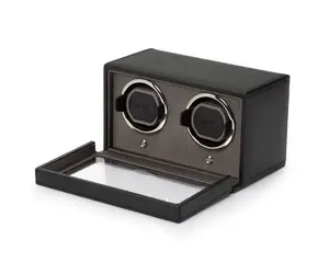 Wolf Cub Double Watch Winder With Cover - Black