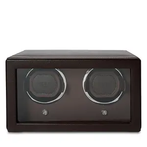Wolf Cub Double Watch Winder With Cover - Brown