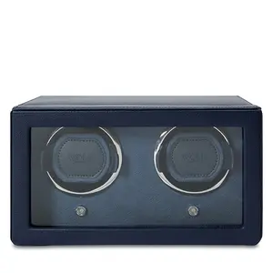 Wolf Cub Double Watch Winder With Cover - Navy