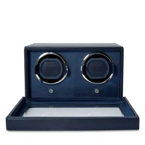 Wolf Cub Double Watch Winder With Cover - Navy
