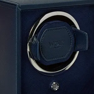 Wolf Cub Double Watch Winder With Cover - Navy