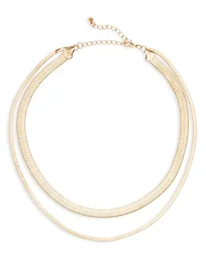 AQUA Snake Chain Layered Collar Necklace